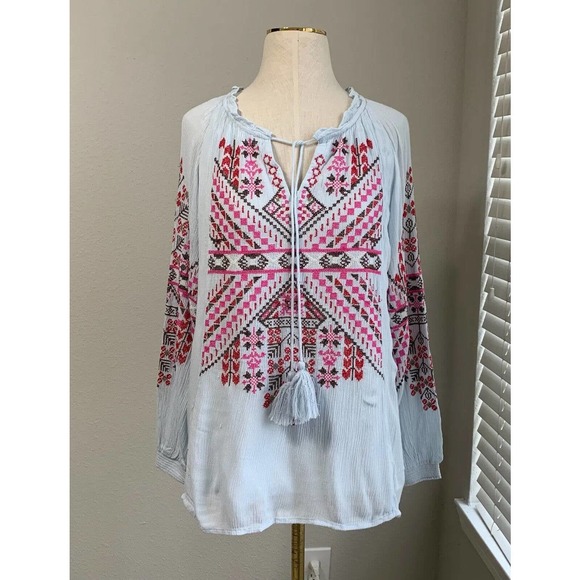 Sundance | Tops | Sundance Boho Tunic Top Cross Stitch Embroidered ...
